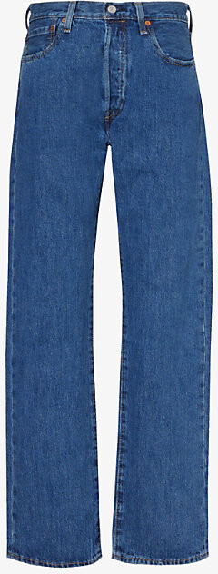 Levi's Mens Stonewash 80684 501 Original slim-fit straight-leg jeans 30 ...