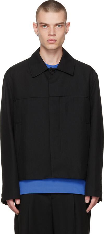 Solid Homme Black Cropped Jacket - ShopStyle