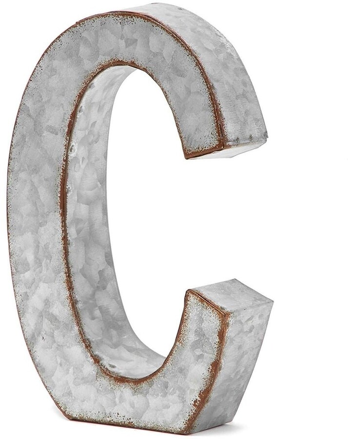 Bright Creations 8 In Rustic Letter Wall Decoration C Galvanized Metal ...
