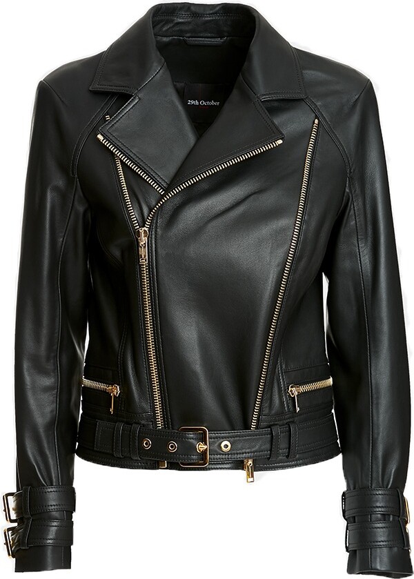 29THOCTOBER - Camelia - Fitted black leather jacket - ShopStyle
