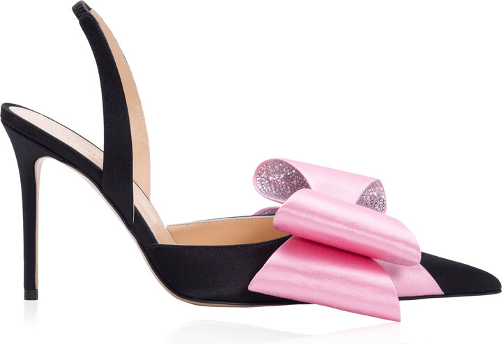 MACH & MACH Le Cadeau Satin Slingback Pumps - ShopStyle