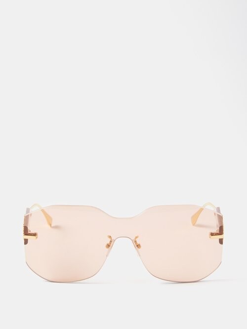 Fendi Eyewear Fendigraphy Oversized Rimless Acetate Sunglasses - ShopStyle