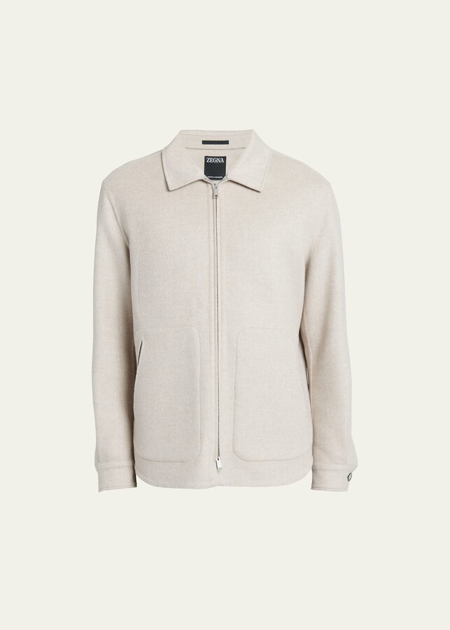 Ermenegildo Zegna Men's Trofeo Cashmere Full-Zip Shirt Jacket - ShopStyle