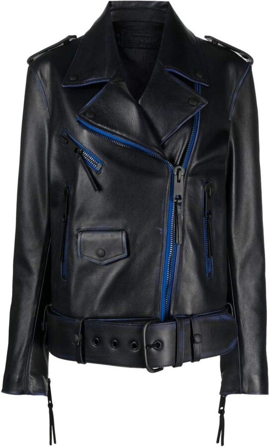 Off-White Leather Jackets - ShopStyle