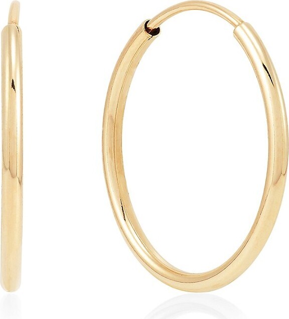 Saks Fifth Avenue Made in Italy Build Your Own Collection 14K Yellow Gold Endless Tube Hoop ...