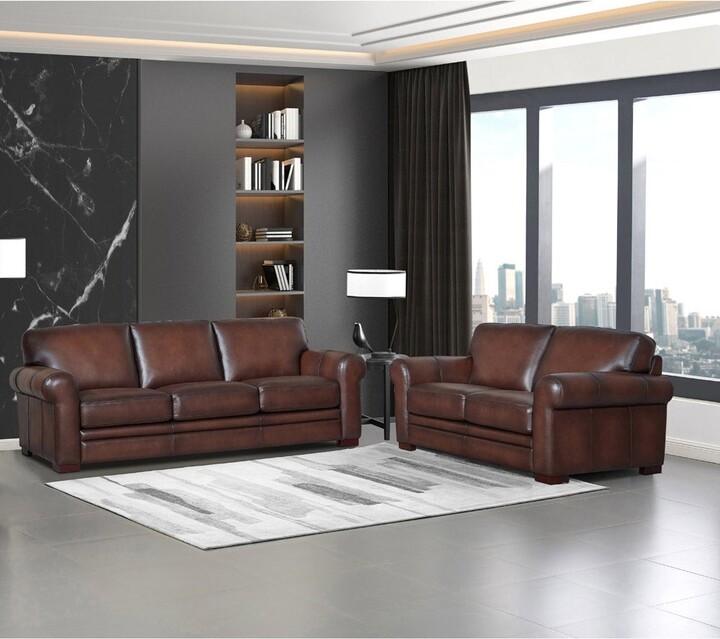 Hydeline Usa Hydeline Brookfield Top Grain Leather Sofa Set Sofa And