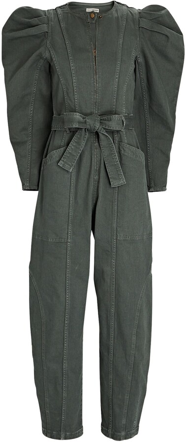 Ulla Johnson Pascal Puff Sleeve Denim Jumpsuit - ShopStyle