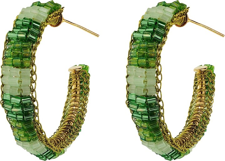 Lavish by Tricia Milaneze Jade Green Mix Maya Hoops Handmade Crochet ...