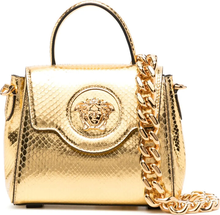 Versace small La Medusa python-effect tote bag - ShopStyle