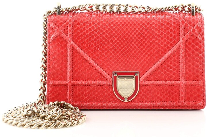 Christian Dior Diorama Flap Bag Python Small - ShopStyle