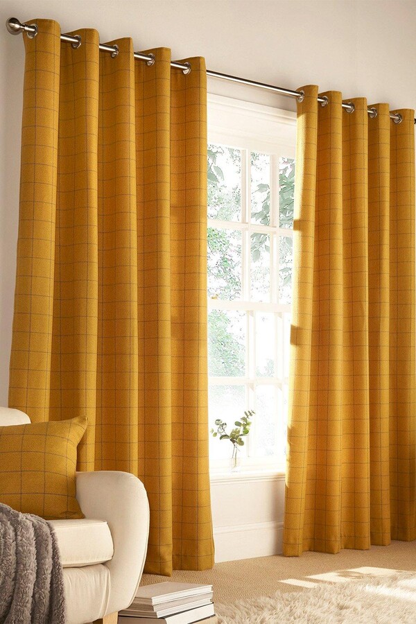 Furn Ellis Windowpane Check Eyelet Curtains - ShopStyle