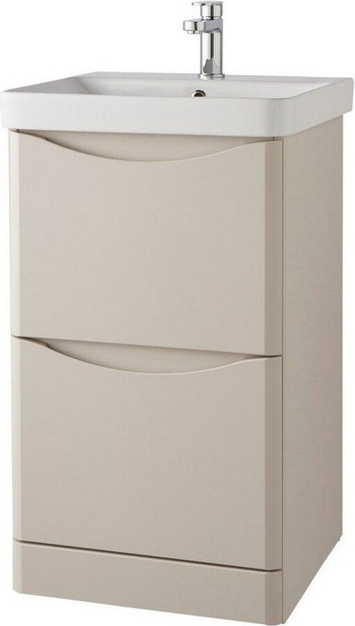 Clifton Cashmere Bathroom Standing 2-Drawer Unit with Basin 500mm Wide ...