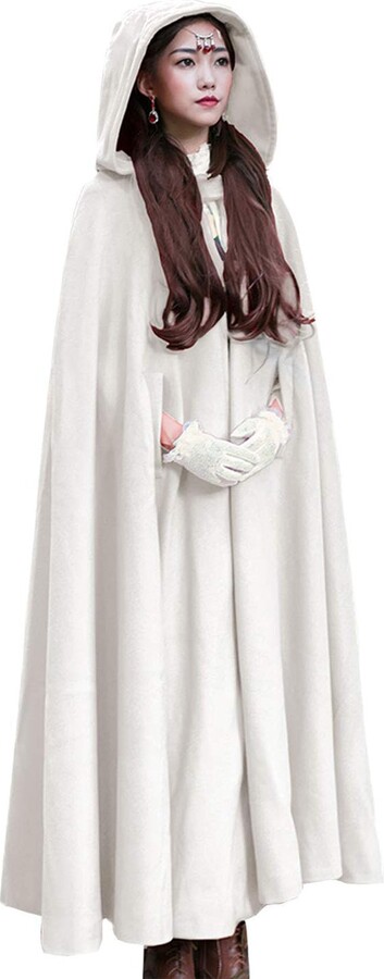 Flygo Women Wool Blend Hooded Cape Fall Winter Cloak with Hood ...