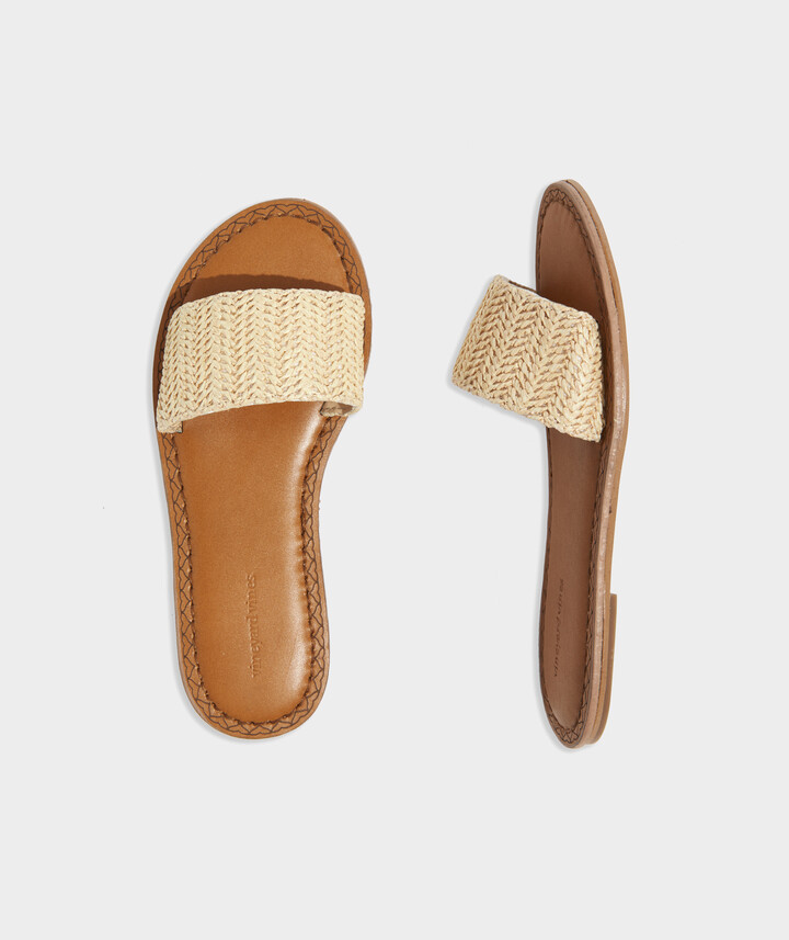 Vineyard Vines Woven Jute Leather Slide - ShopStyle