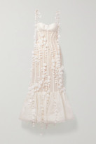 Zimmermann Wild Botanica Open-back Embellished Linen And Silk-blend ...