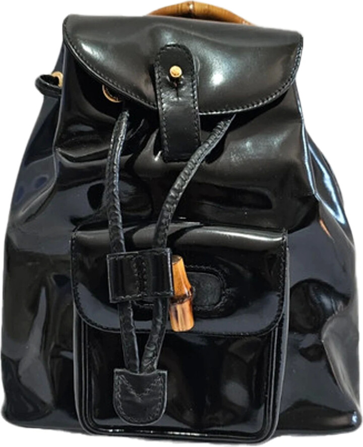 Gucci Bamboo patent leather backpack - ShopStyle