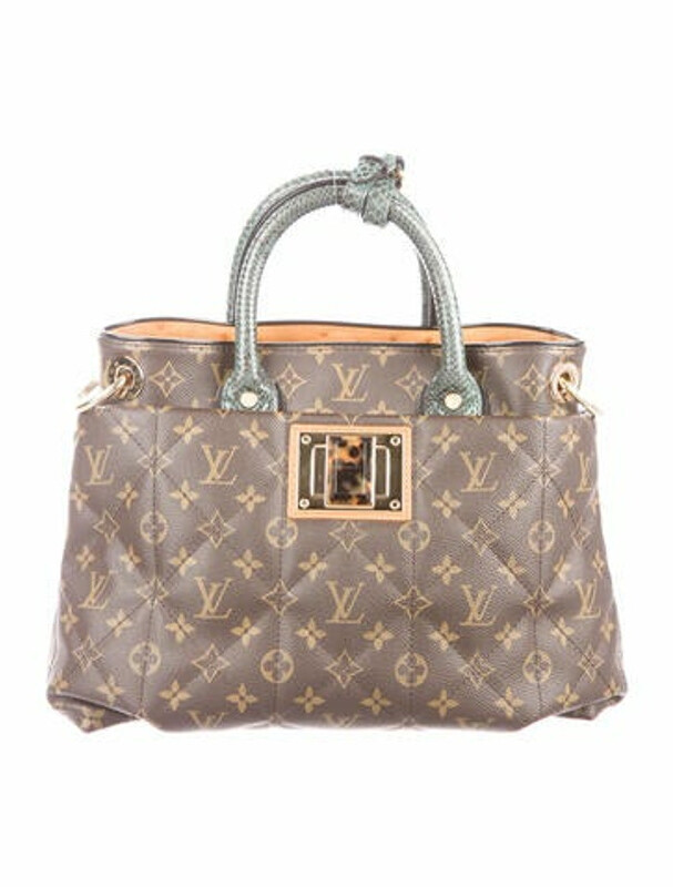 Louis Vuitton Python & Ostrich-Trimmed Etoile Exotique Tote GM Brown ...