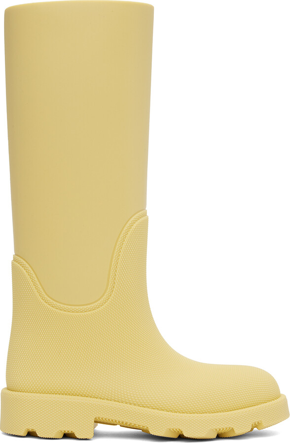 Burberry Yellow Rubber Marsh High Boots - ShopStyle