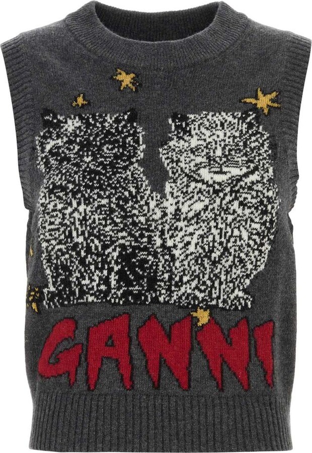 Ganni 'Cats' Vest - ShopStyle