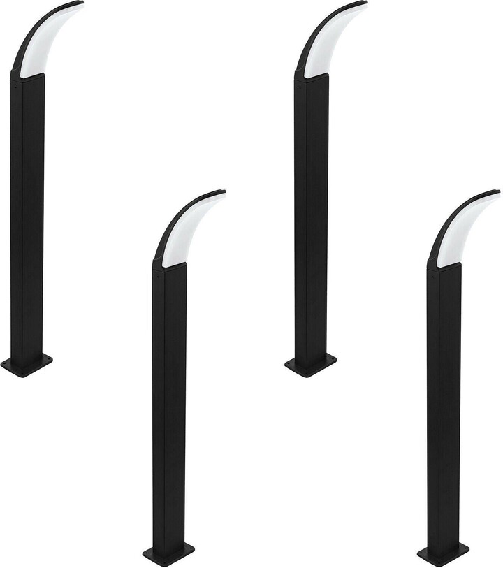 Loops 4 PACK IP44 Outdoor Bollard Light Black Aluminium 11W LED Lamp ...
