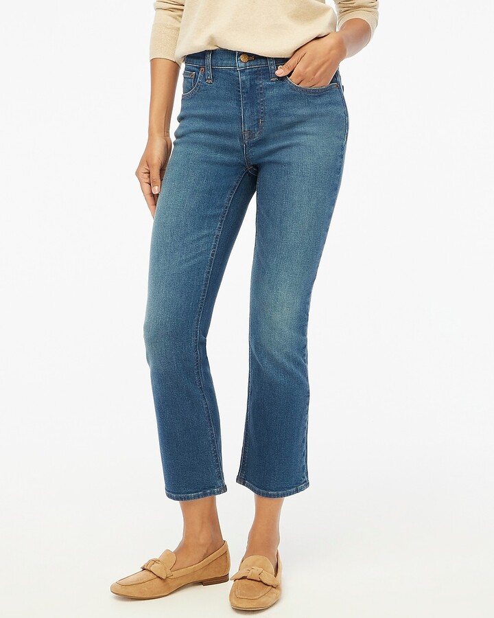 J.Crew Factory Tall mid-rise flare crop jean in signature stretch ...