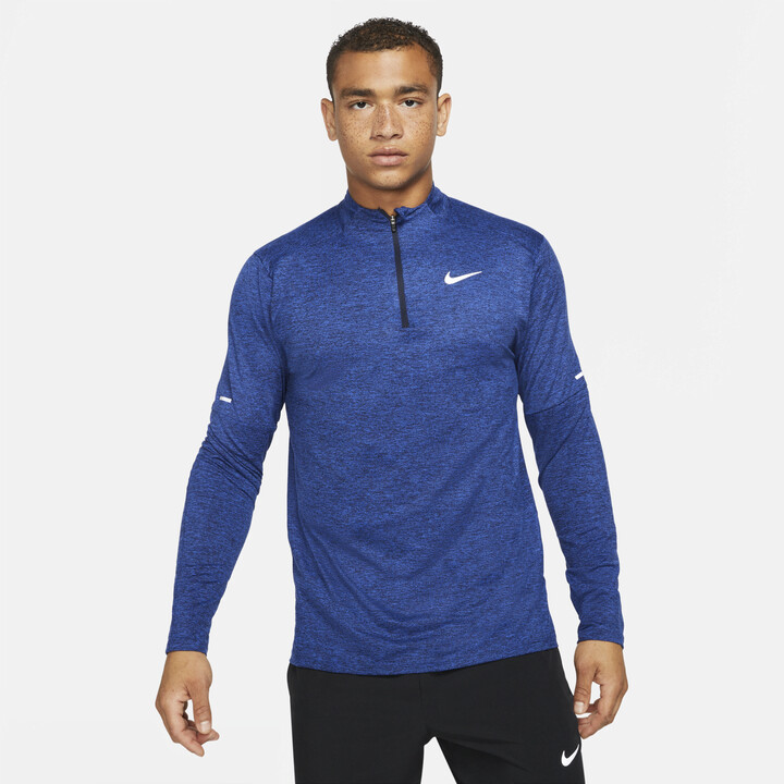 Nike Men's Dri-FIT Element 1/4-Zip Running Top in Blue - ShopStyle Shirts