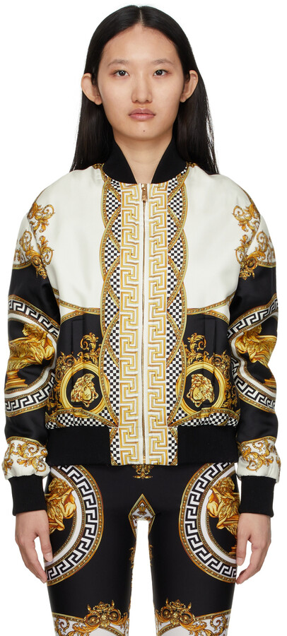 Versace Black & White Greca Bomber - ShopStyle