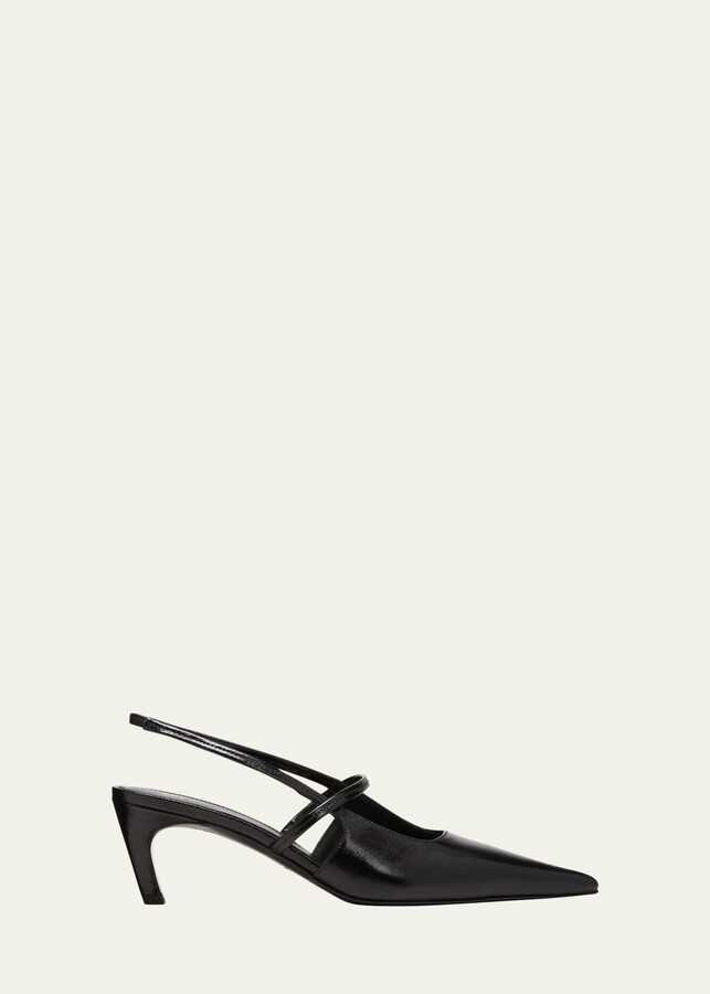 Totême Sharp Leather Slingback Pumps - ShopStyle