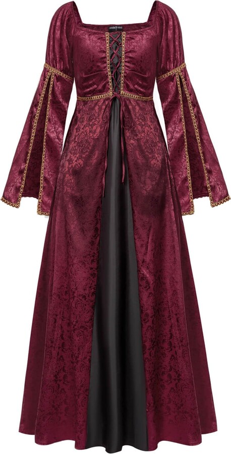 Scarlet Darkness Renaissance Costume Women Medieval Ball Gown Off ...