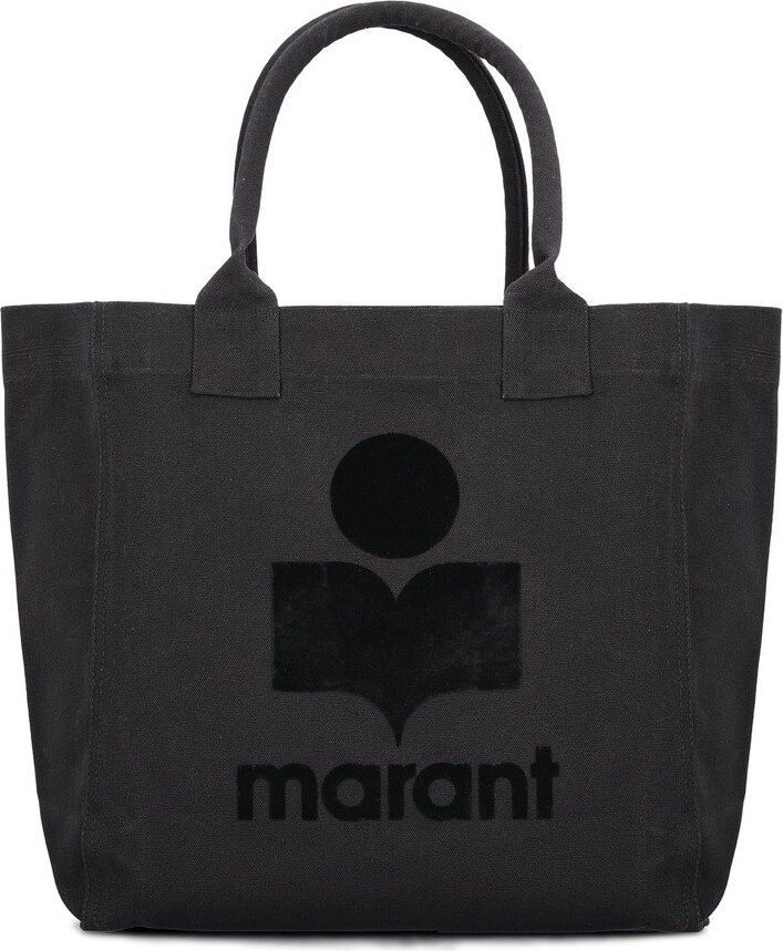 Isabel Marant Logo Flocked Open-Top Tote Bag - ShopStyle