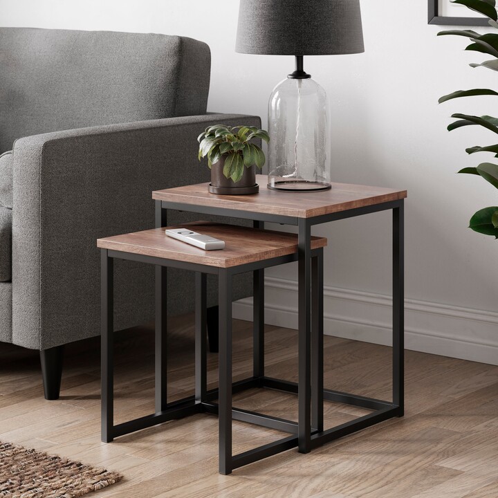 Dunelm Fulton Square Nest of Tables Brown - ShopStyle