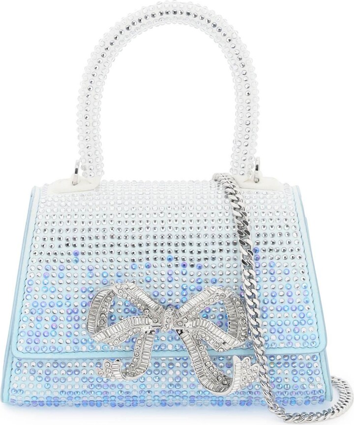 Self-Portrait The Micro Bow mini bag with rhinestones - ShopStyle