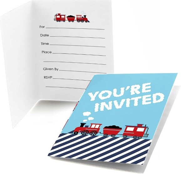 Big Dot of Happiness Railroad Party Crossing - Fill In Steam Train ...