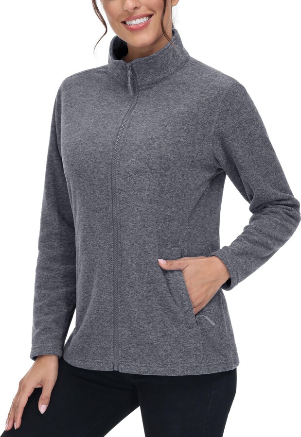 EKLENTSON Women's Lightweight Jackets Full Zip Fleece Jacket Winter ...