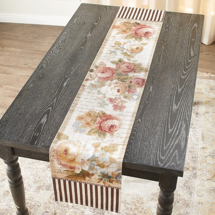The Lakeside Collection Lakeside Vintage Floral Accent Tabletop Runner ...
