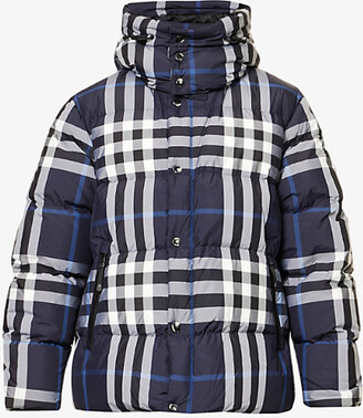 Burberry ens White/dc Blue Ip Chk Larrick Check-print Quilted Shell ...