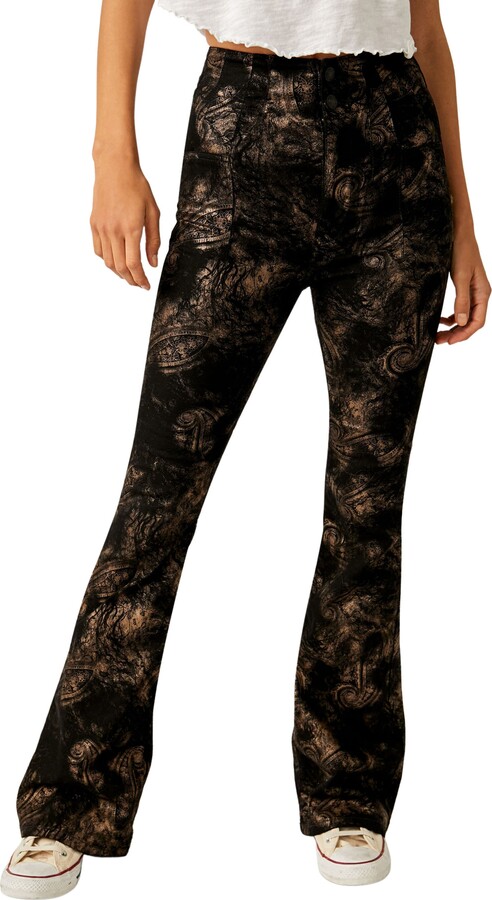 Free People Jayde Metallic Paisley Jeans - ShopStyle