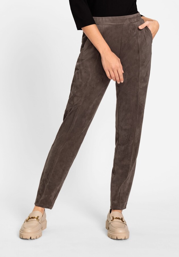 Olsen Lisa Fit Straight Leg Faux Suede Pull-On Pant - ShopStyle