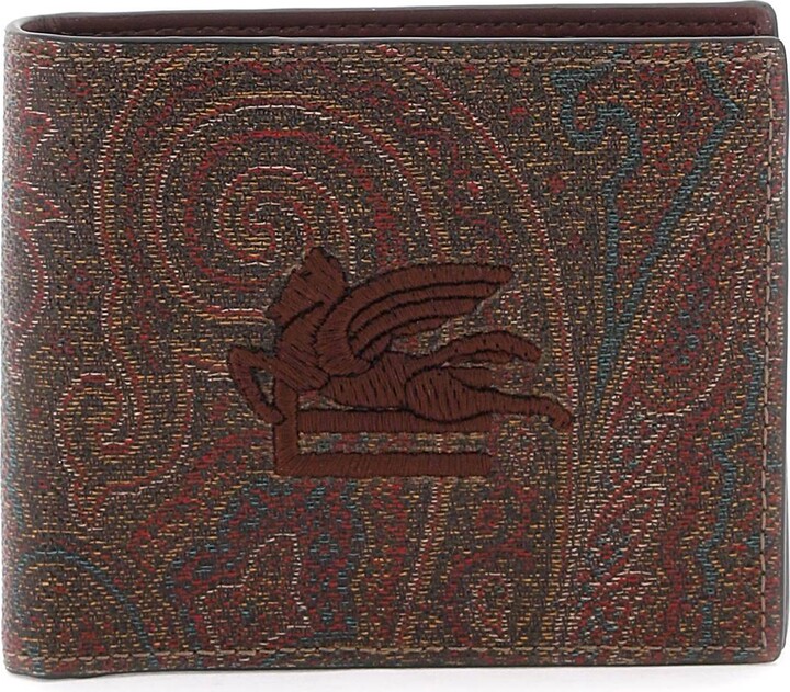 Etro paisley bifold wallet with pegaso logo - ShopStyle