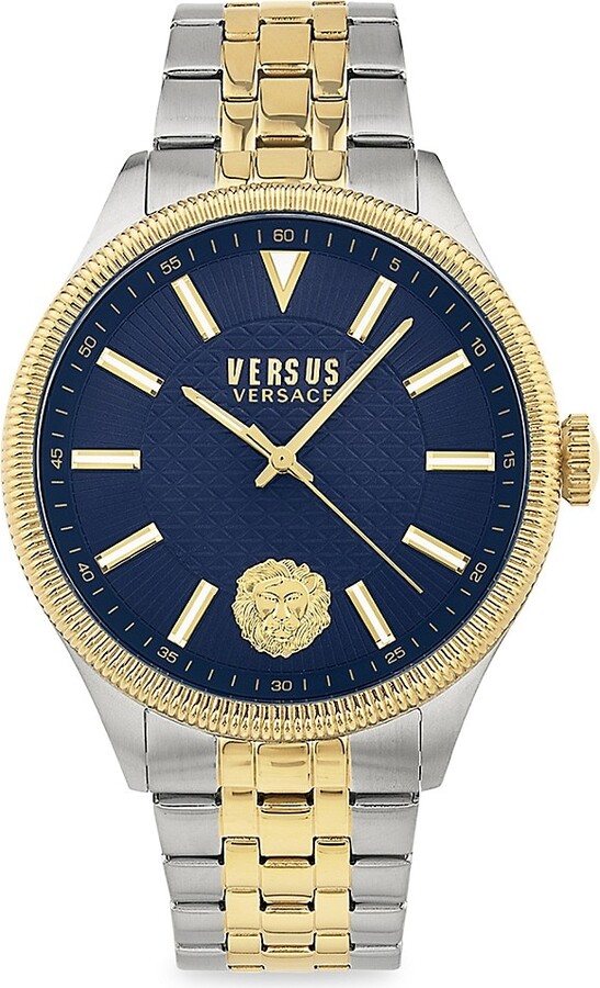 Versus Versace Colonne 45MM Two Tone Stainless Steel Bracelet Watch - ShopStyle