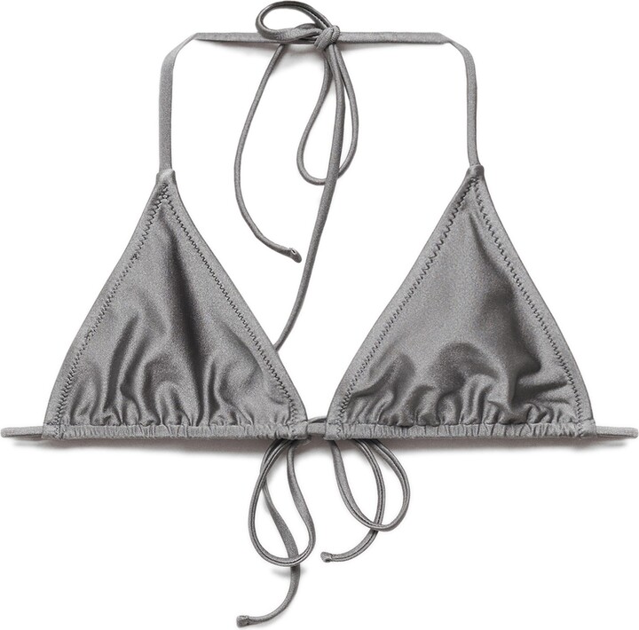MANGO Metallic Triangle Bikini Top - ShopStyle Two Piece Swimsuits