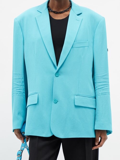 Balenciaga Single-breasted Creased Oversized Suit Jacket - ShopStyle ...