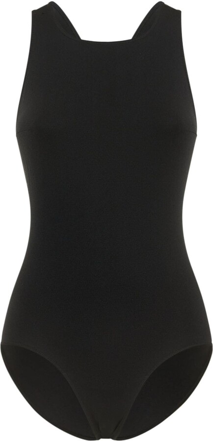 PRISM SQUARED Glowing High Neck Cross Bodysuit - ShopStyle Tops