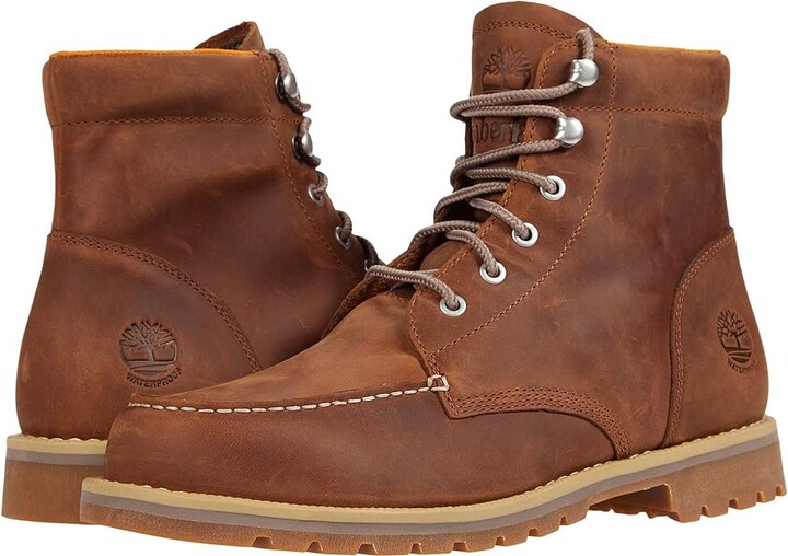 Timberland Redwood Falls Waterproof Moc Toe Boot (Rust Full Grain) Men ...