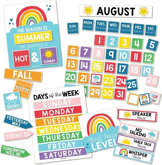 Hadley Designs Rainbow Circle Time Bulletin Board Calendar for ...