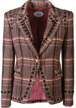 The Extreme Collection - Brown Checkered Blazer Dante - ShopStyle