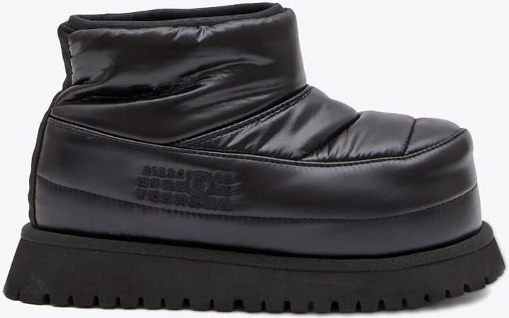 MM6 MAISON MARGIELA Stivaletto Black nylon puffer boot - ShopStyle