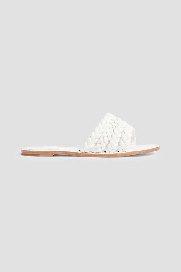 PORTE & PAIRE Braided leather slides - ShopStyle