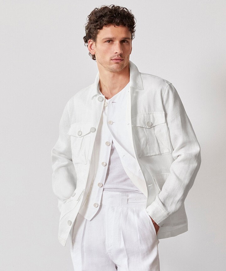 Todd Snyder Irish Linen Field Jacket in White - ShopStyle