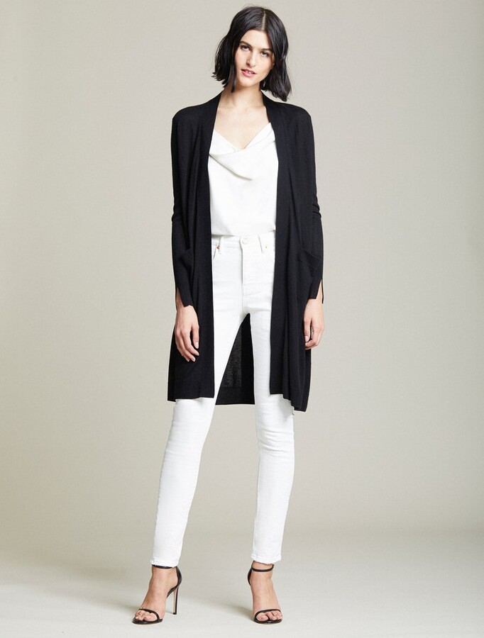 Halston Open Front Cardigan - ShopStyle Jackets